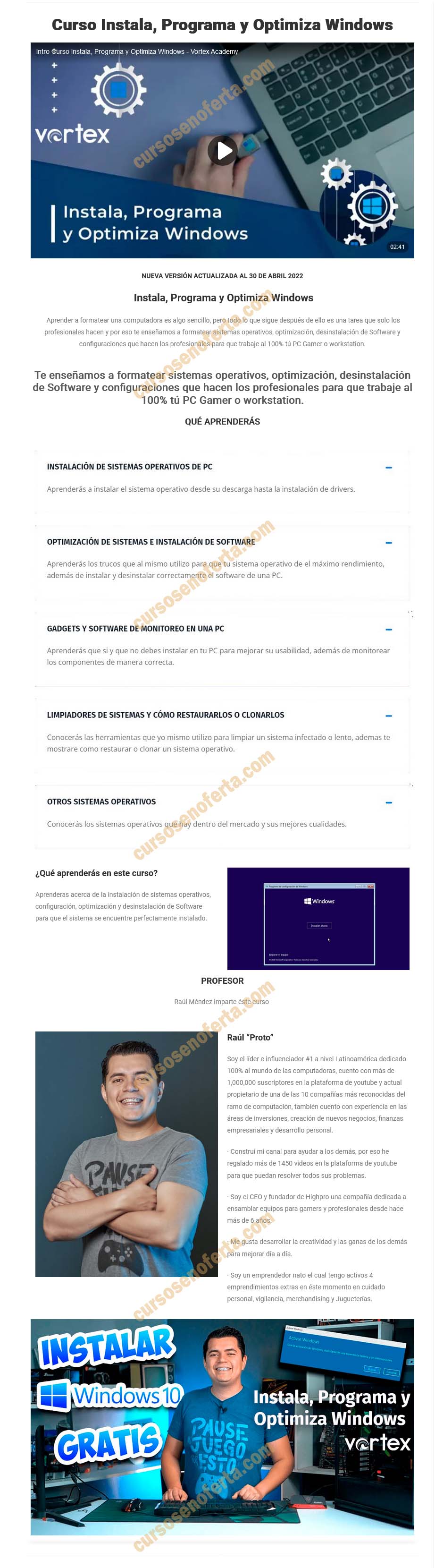 Instala, programa y optimiza Windows - Vortex Academy - cursosenoferta.com